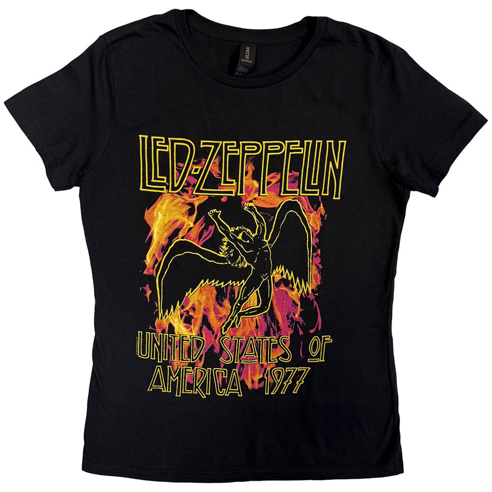 LED ZEPPELIN - BLACK FLAMES - Ladies T-Shirt Black – Spiral Direct