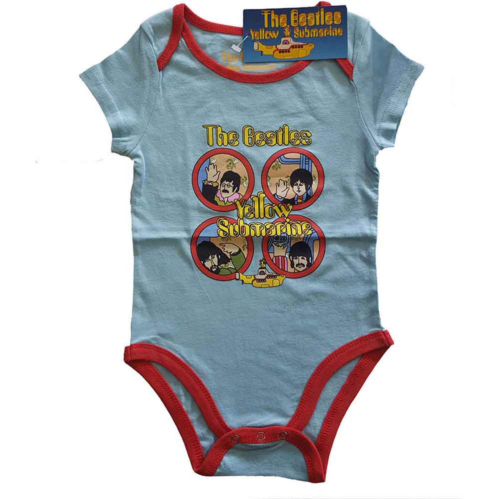 BEATLES, THE - YELLOW SUBMARINE PORTHOLES - Baby Grow Blue – Spiral Direct