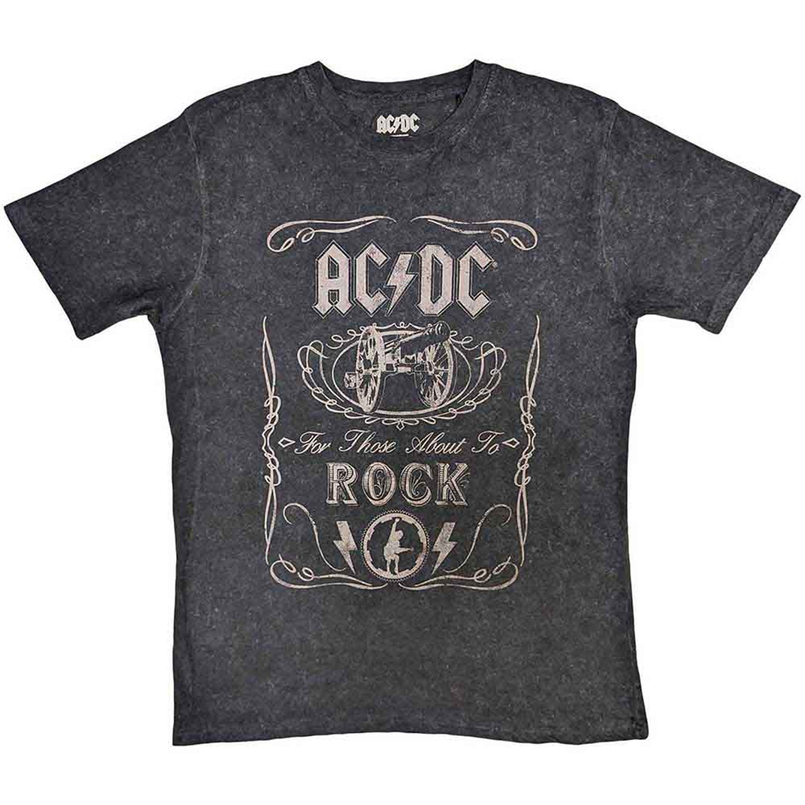 AC/DC - CANNON SWIG - T-Shirt Black (Wash Collection) – Spiral Direct