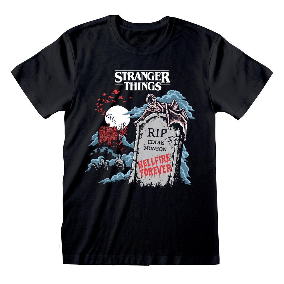 STRANGER THINGS - RIP EDDIE - Front Print T-Shirt Black – Spiral Direct